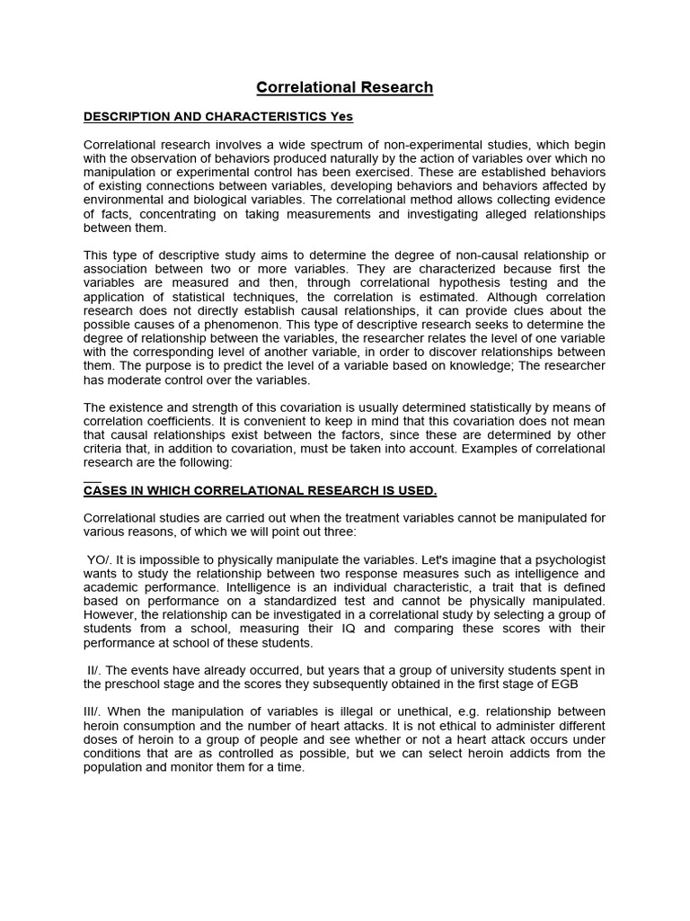 Correlational Research | PDF | Hypothesis | Causality