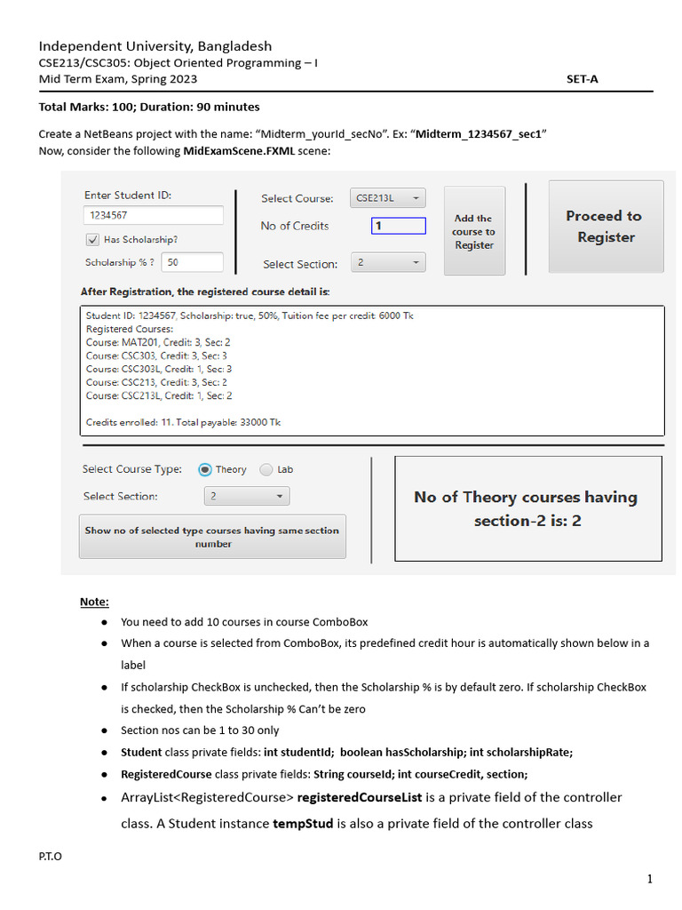 2023 Summer - CSE213 Midterm Exam QP, SET-A | PDF | Constructor (Object ... 2023 Summer - CSE213 Midterm Exam QP, SET-A | PDF | Constructor (Object ...