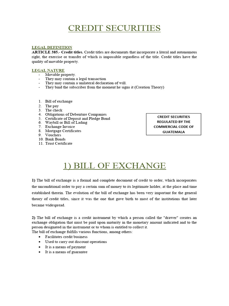 Credit Titles | PDF | Negotiable Instrument | Bill Of Lading