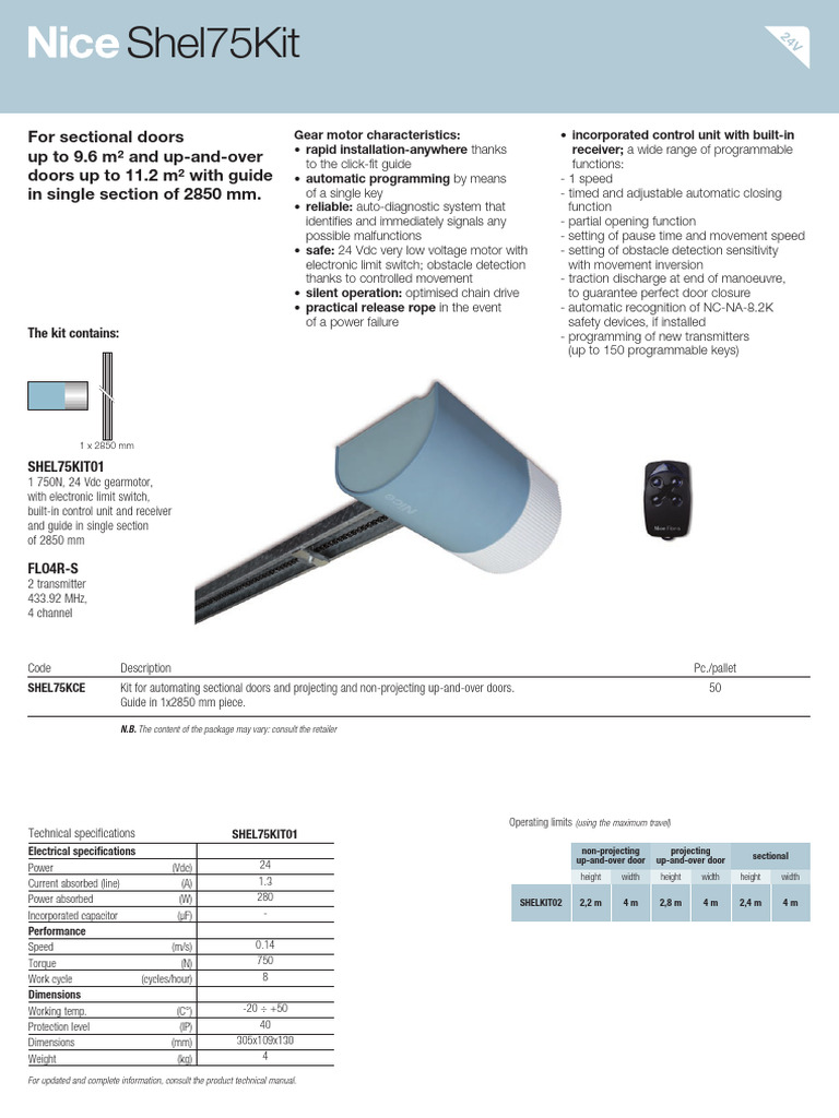 Nice Shel75 Kit | PDF | Electrical Engineering | Electrical Components