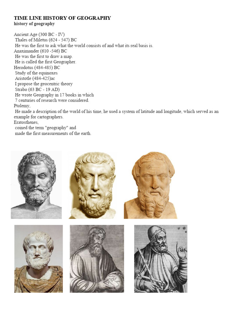 Time Line History of Geography | PDF | Geography | Earth Sciences