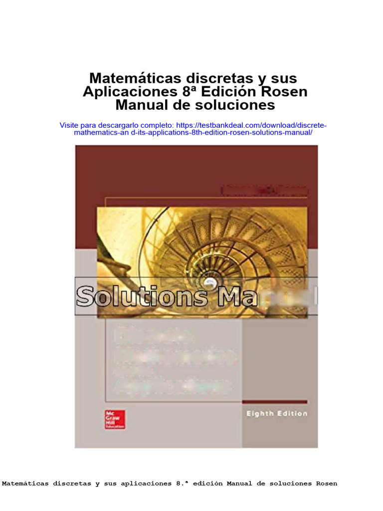 Matemáticas Discretas y Sus Aplicaciones 8. Edición Manual de Soluciones Rosen | PDF | Lógica ...