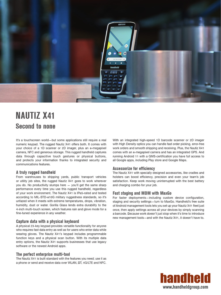 Nautiz x41 Data Sheet en | PDF | Mobile Device | Touchscreen
