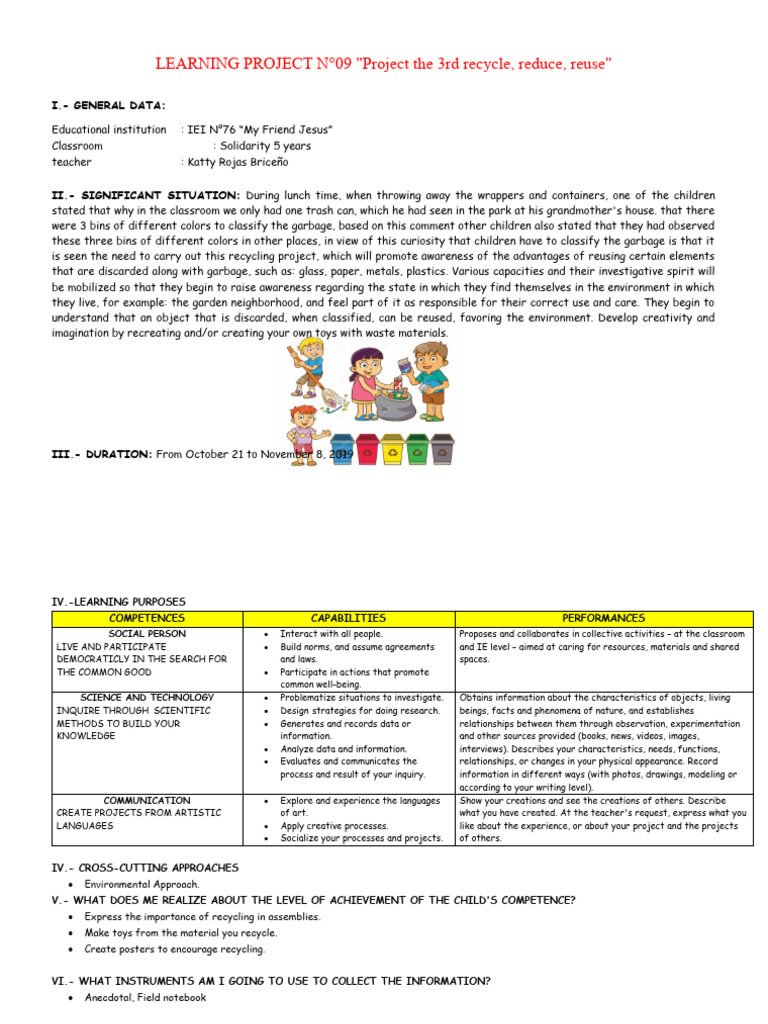 Learning Project N°09 The 3 Rs | PDF | Information | Methodology