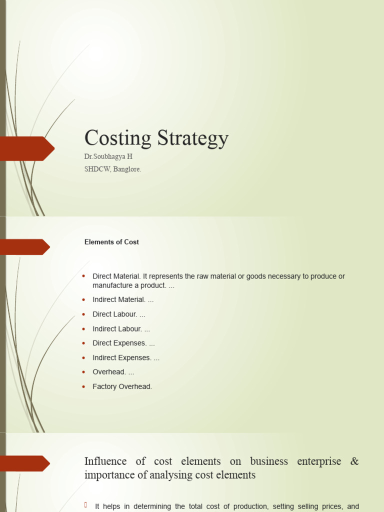 Costing Strategy | PDF | Cost Accounting | Supply Chain