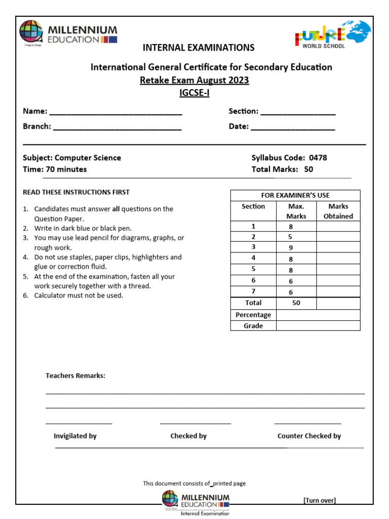 Sessional Paper IG1 March 2024 CS | PDF | Qualifications