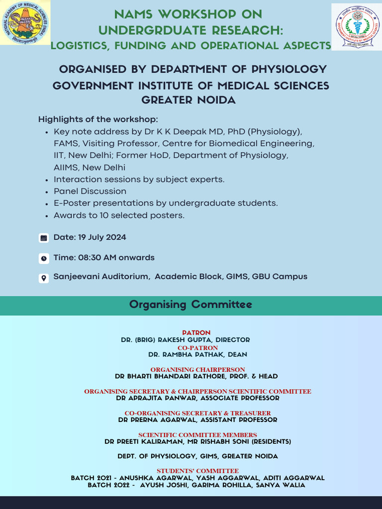 UG NAMS Workshop | PDF