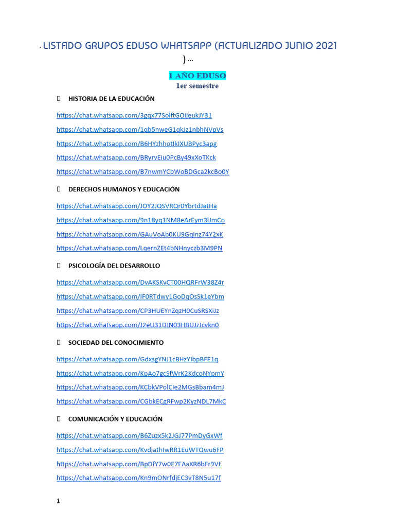 ? Listado Grupos Eduso | PDF | Ciencias sociales