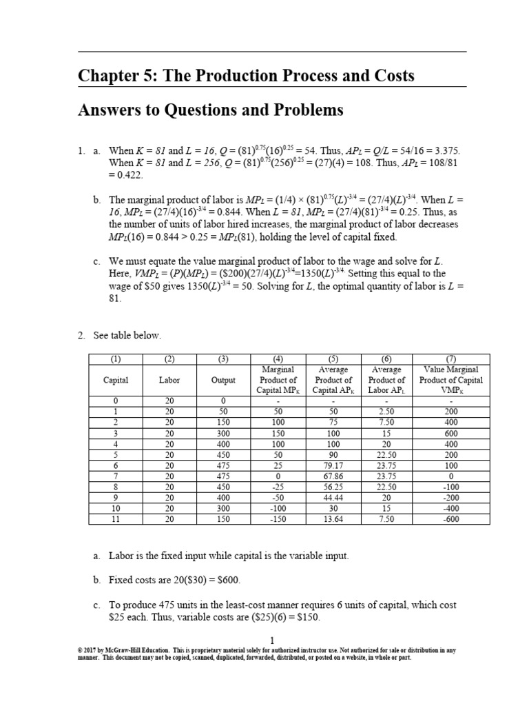 Baye 9e Chapter 05 Sm Pdf Labour Economics Economics