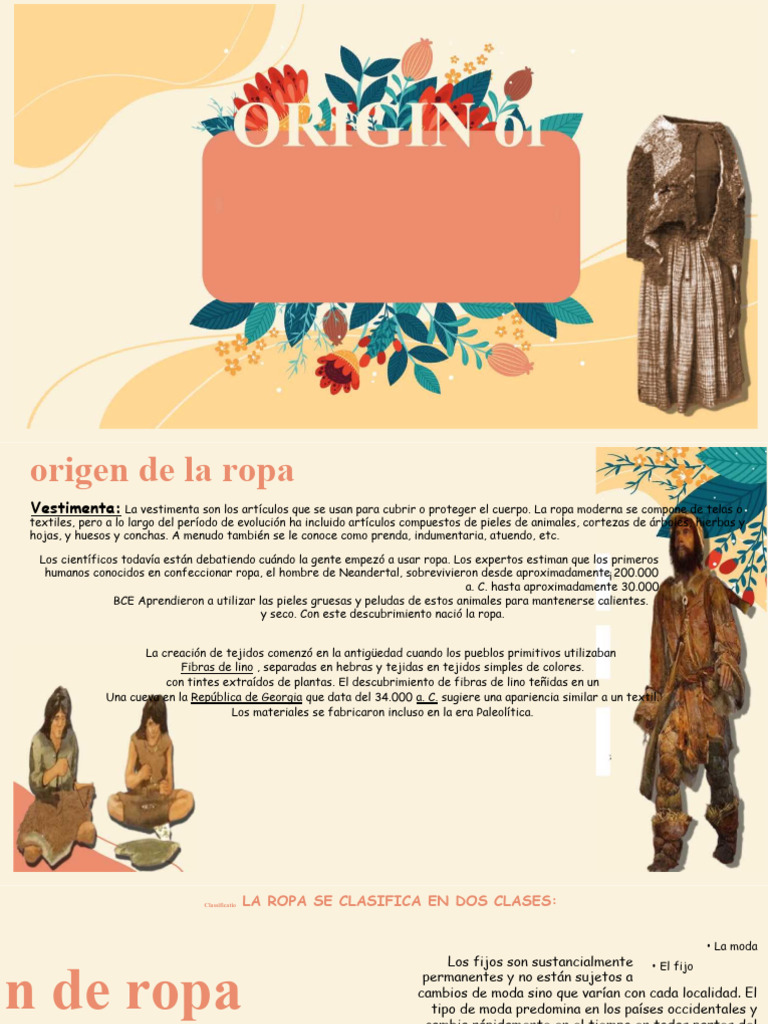 Origen de La Ropa | PDF | Ropa | Textiles