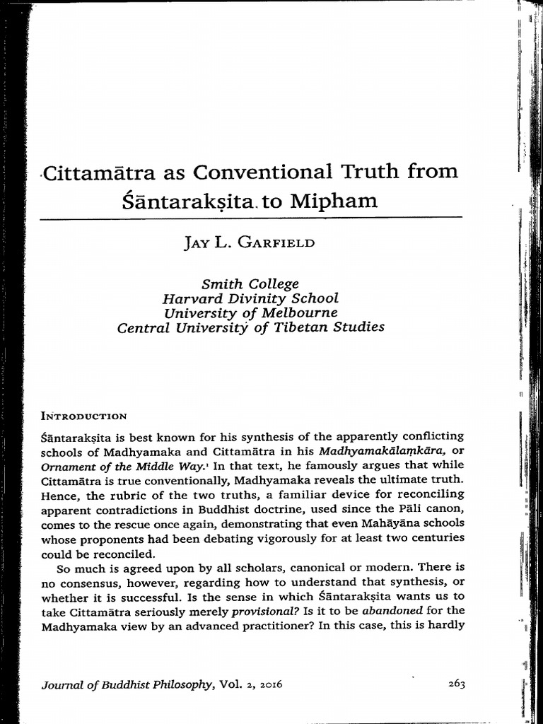 Cittamatra As Conventional Truth | PDF