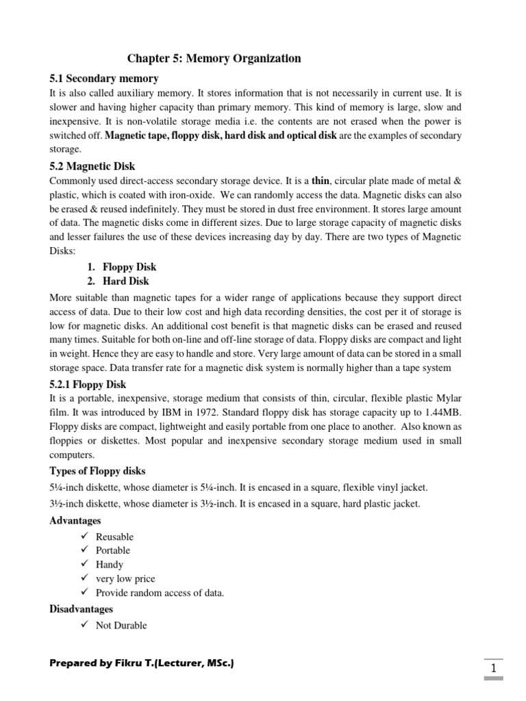 Chapter 5 | PDF | Computer Data Storage | Floppy Disk
