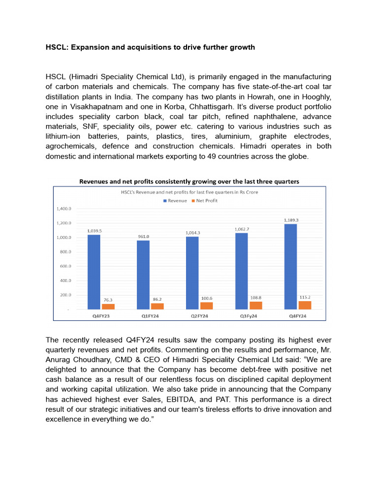 HSCL Growth: Expansion & Acquisitions Insights | PDF | Lithium Ion ...