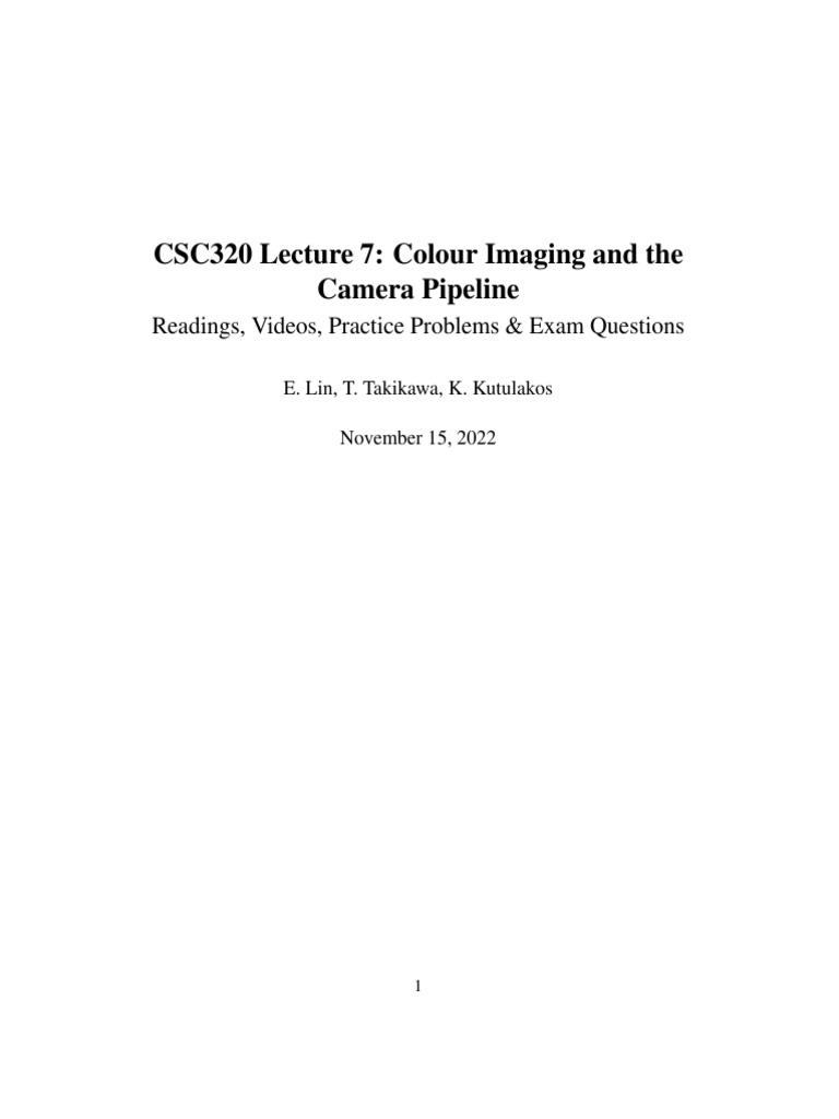 Materials Lec07 | PDF | Computer Vision | Rgb Color Model