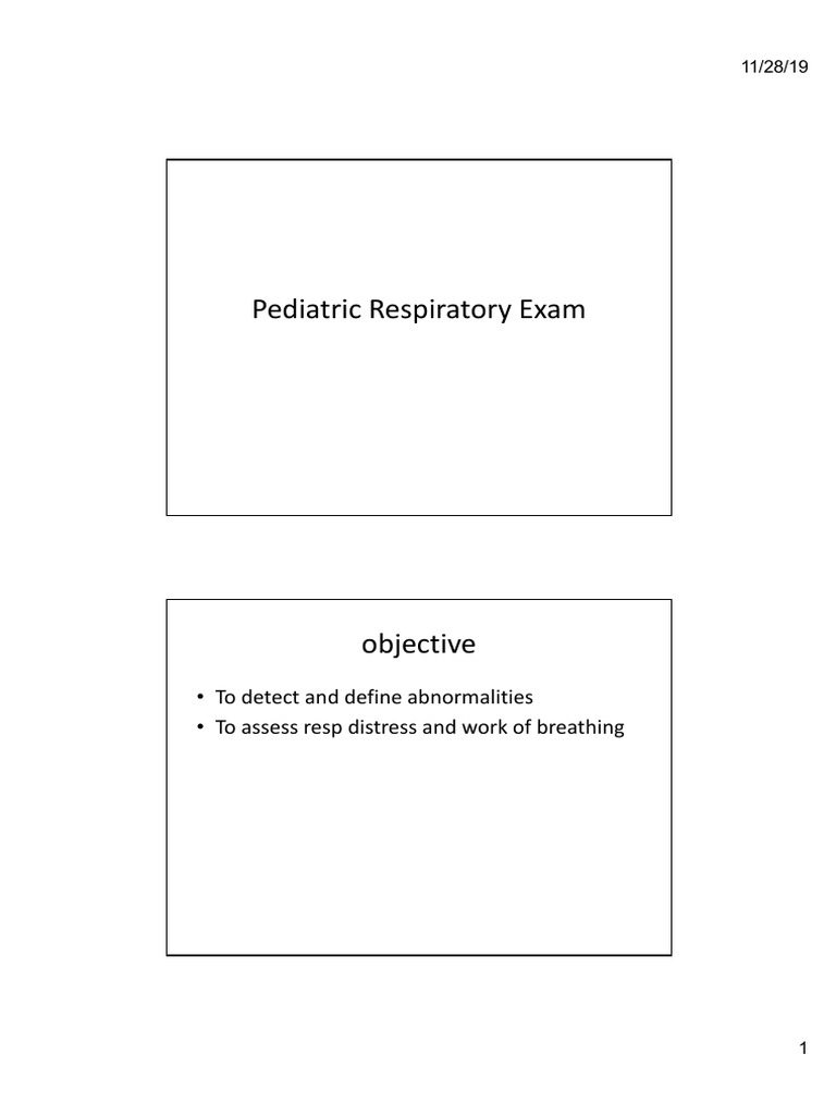 Pediatric Respiratory Exam Guide | PDF | Breathing | Respiratory Tract