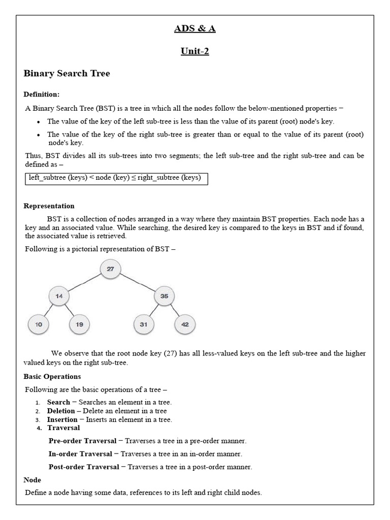 ADS & A Unit-2 Study Material | PDF | Algorithms And Data Structures