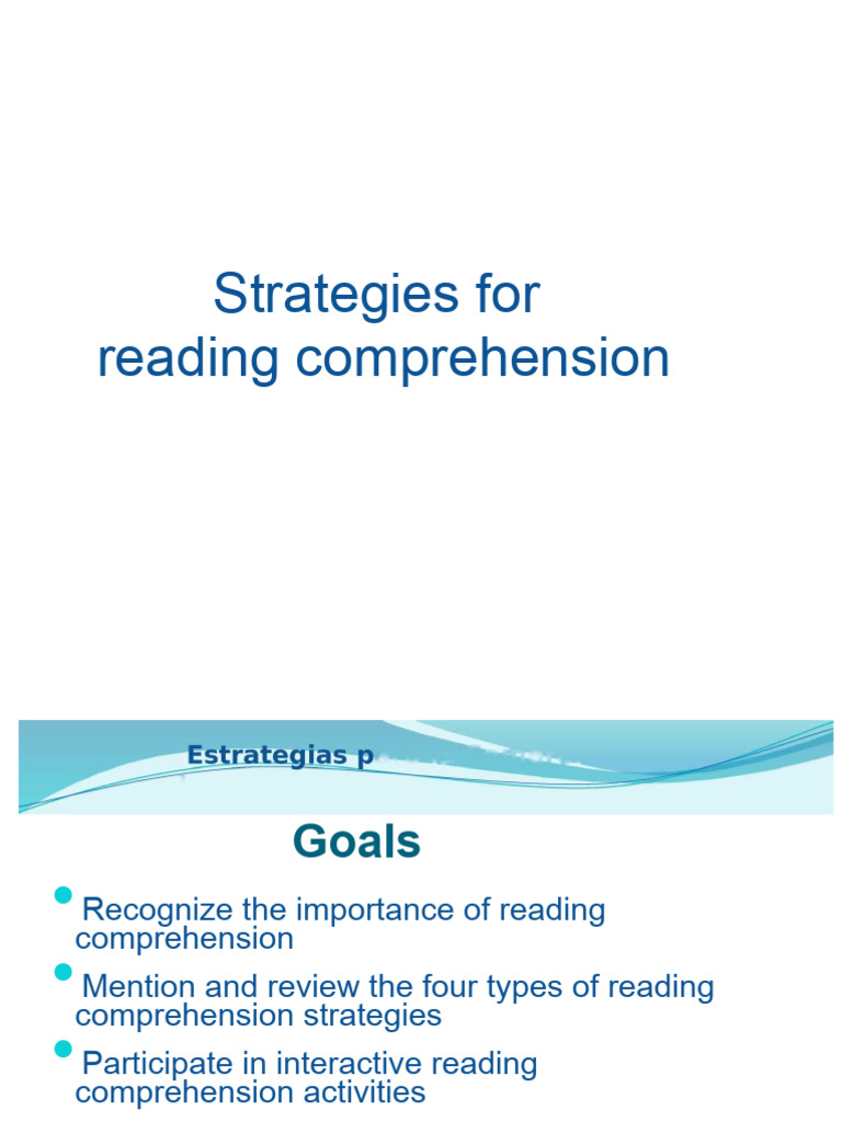 Reading Comprehension Strategies | PDF | Reading Comprehension | Cognition