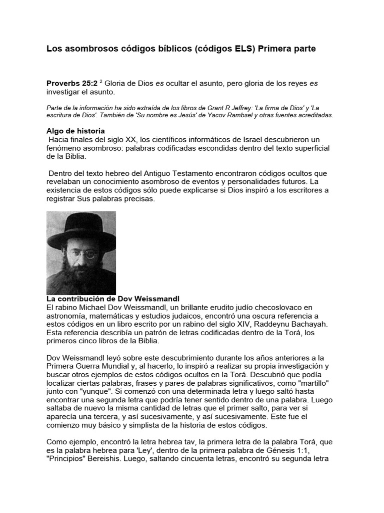 Los Asombrosos Códigos de La Biblia | PDF | Biblia | Jesús