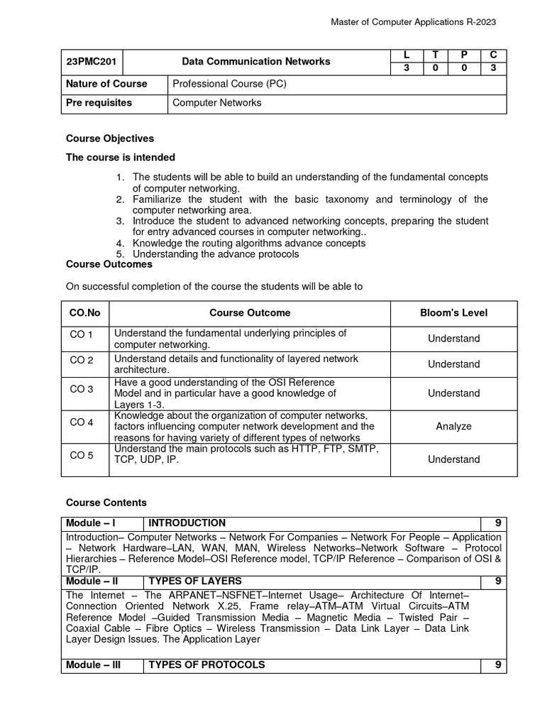 MCA - II SEMESTER Syllabus and Bridge Course | PDF | Cloud Computing | Computer Network