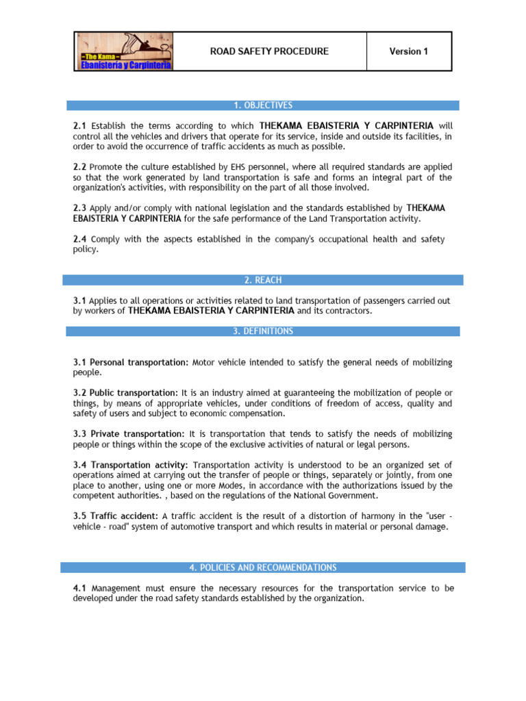 Road Safety Procedure | Download Free PDF | Vehicles | Road