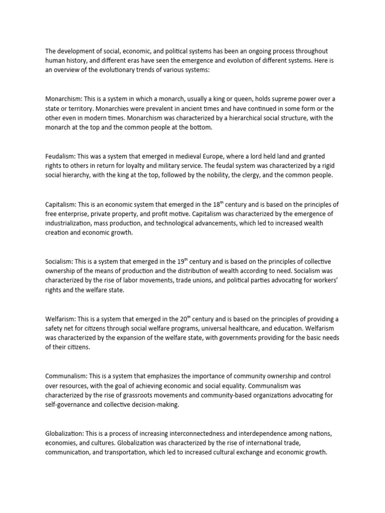 Evolution of Social Systems | PDF | Capitalism | State (Polity)