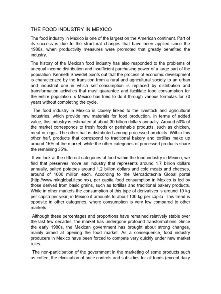 History of The Food Industry | PDF | Food Industry | Mexico