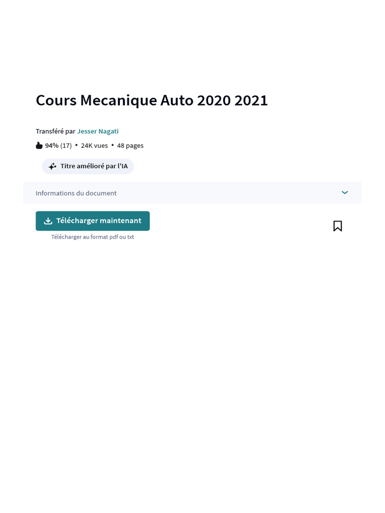 Cours Mecanique Auto 2020 2021 - Télécharger Gratuitement PDF - Piston ...