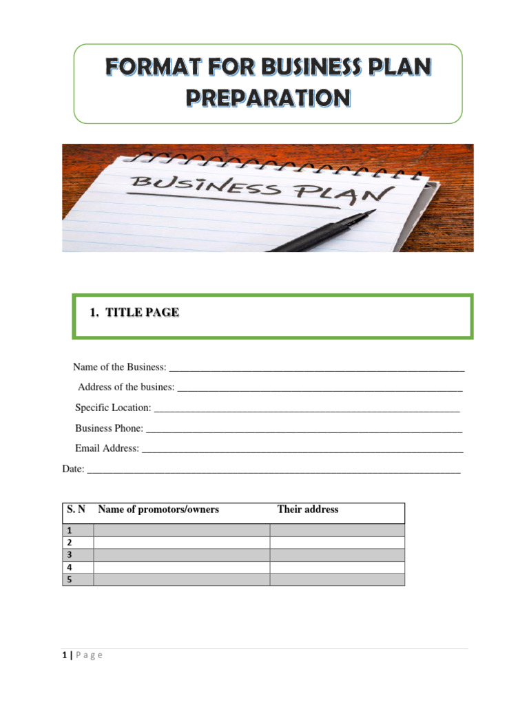 Business Plan Format | PDF | Business | Business Economics