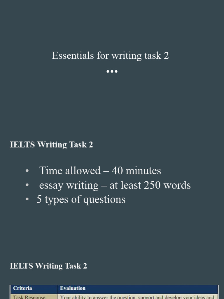 Essentials For Writing Task 2 (Essay) | PDF | Grandparent | Nuclear Power