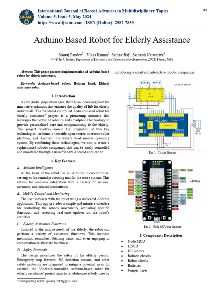 Arduino Robot for Elderly Assistance | PDF | Robot | Robotics