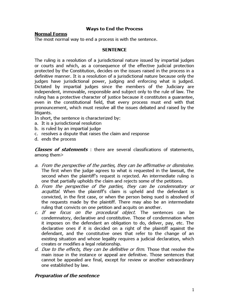 Ways To End The Process | PDF | Lawsuit | Acquittal