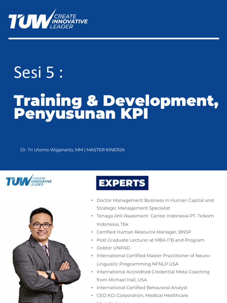 5 Training Development Penyusunan Kpi Pdf Performance