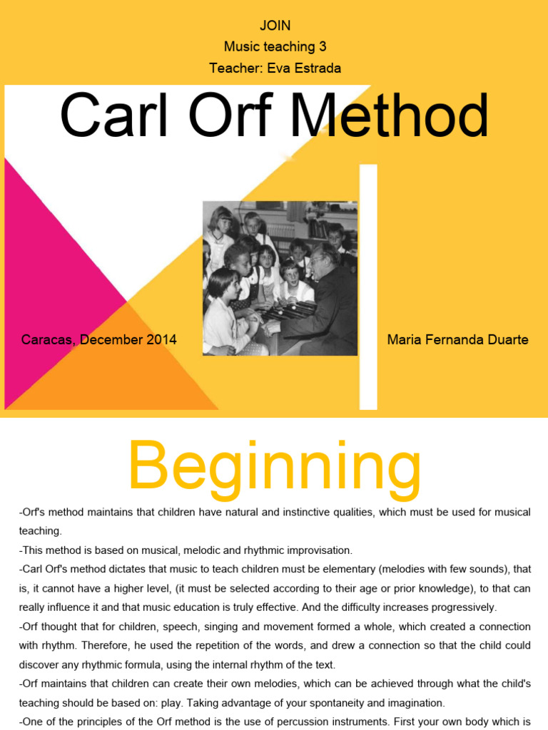 Carl Orff's Teaching Method | PDF | Rhythm | Music Education