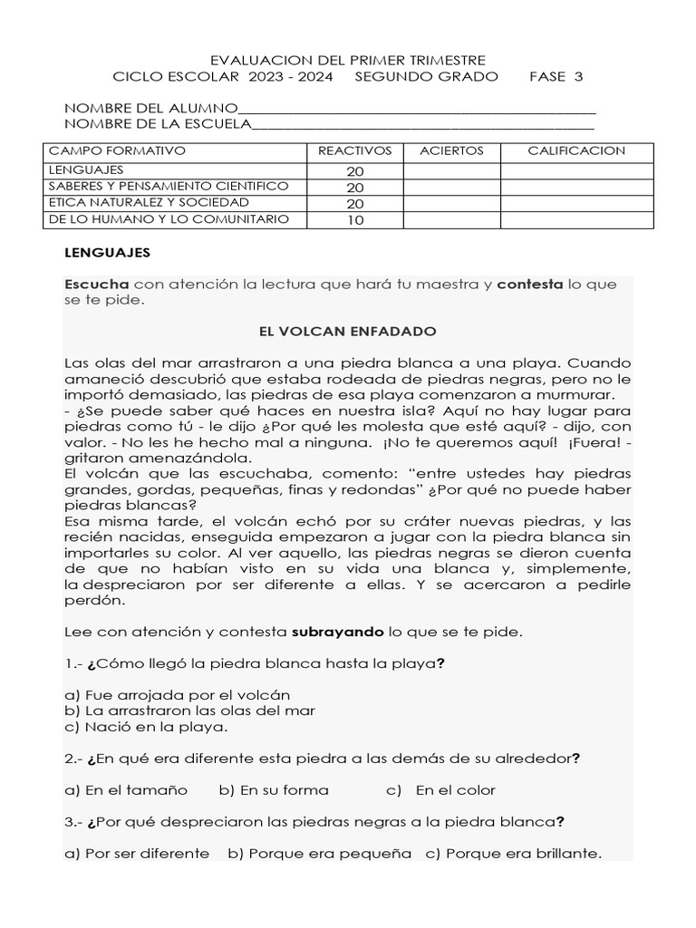 Examenes de 2do | PDF