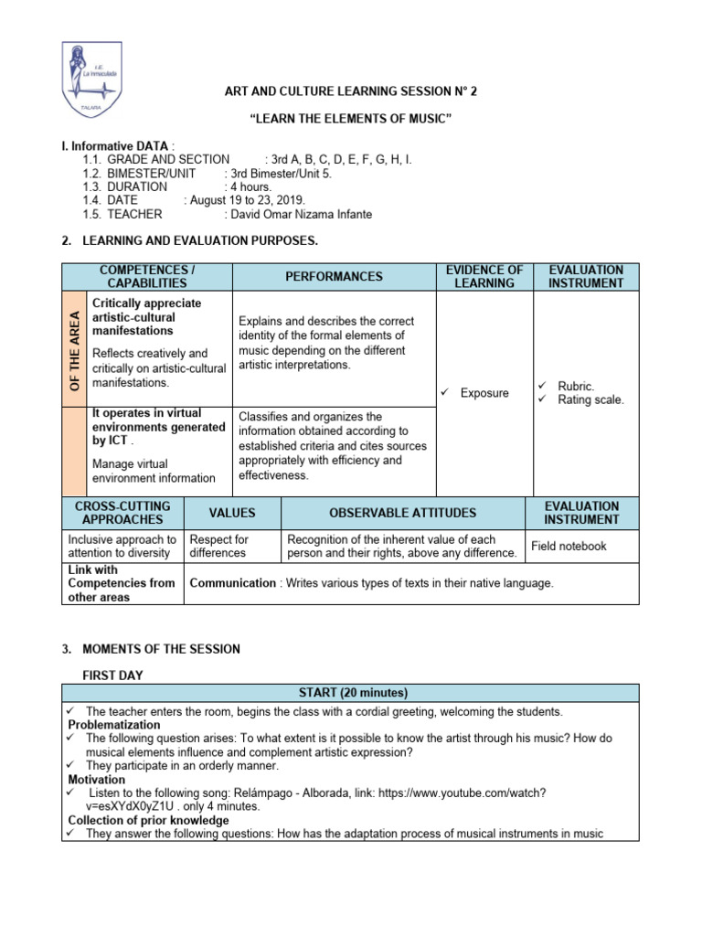 Session Elements Of Music Pdf Learning Information