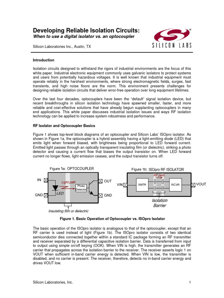 Digital Isolators vs. Optocouplers | PDF | Semiconductor Device ...