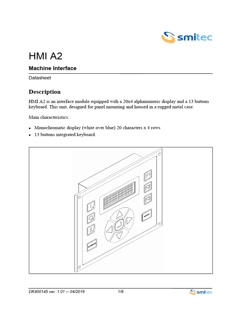 HMI A2 - Datasheet (101-EN) | PDF | Electrical Engineering | Electricity