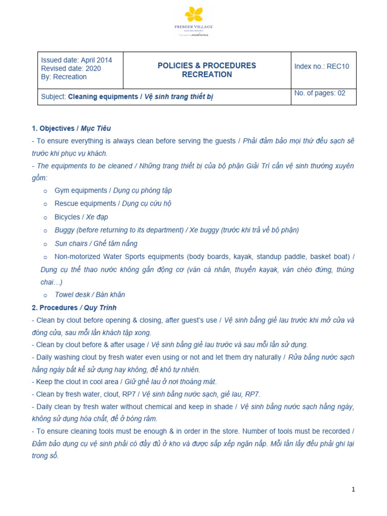 CP - REC10 Cleaning Equipments | PDF