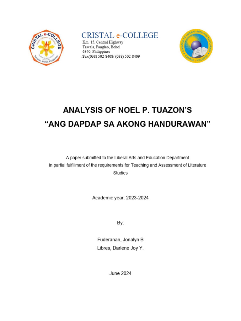 Noel P. Tuazon | PDF | Poetry | Narrative