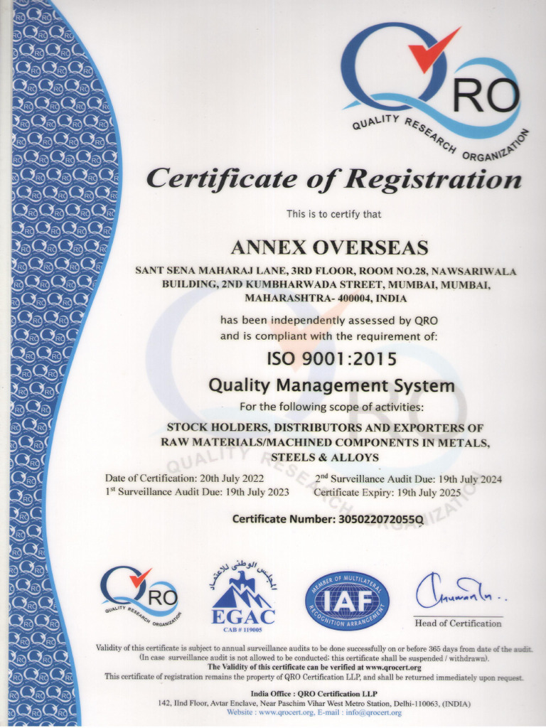 Iso Iaf Certification | PDF