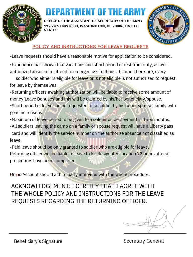 Acknowledgement: I Certify That I Agree With The Whole Policy and ...