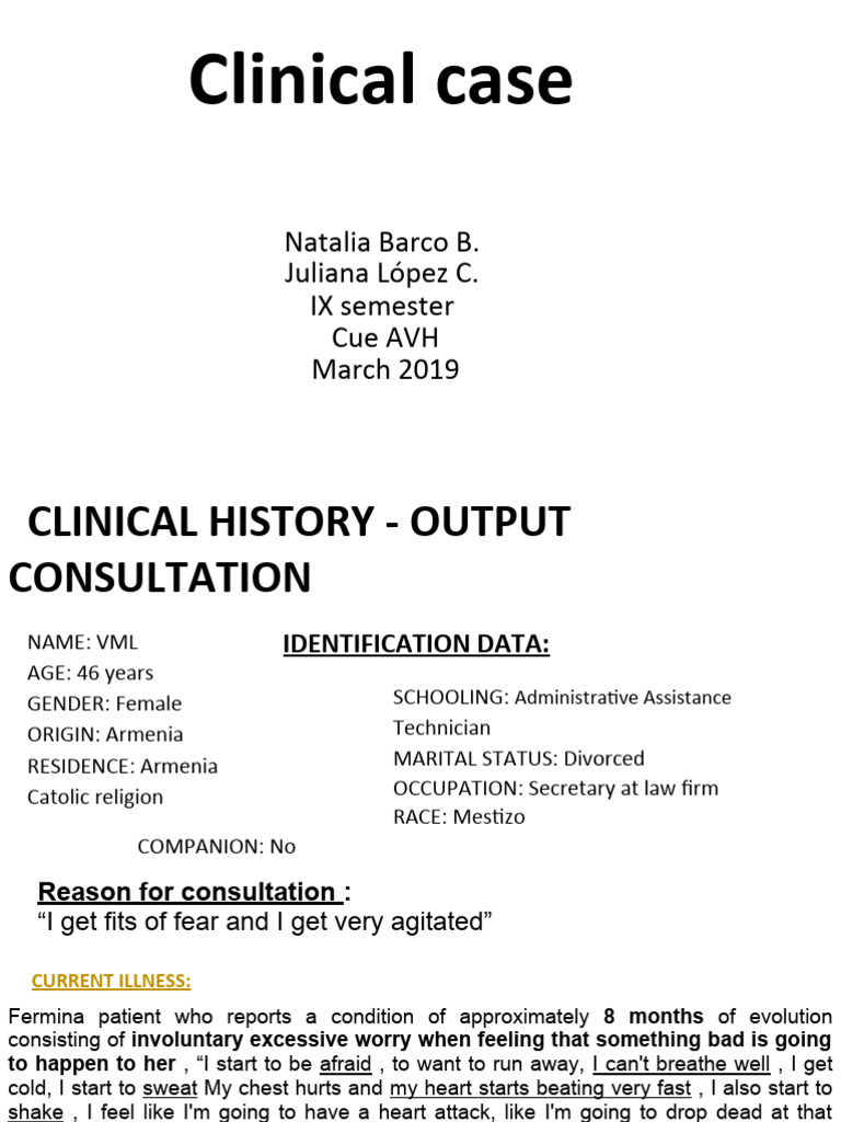 Psychiatry Clinical Case 4 | PDF | Anxiety | Mental Disorder