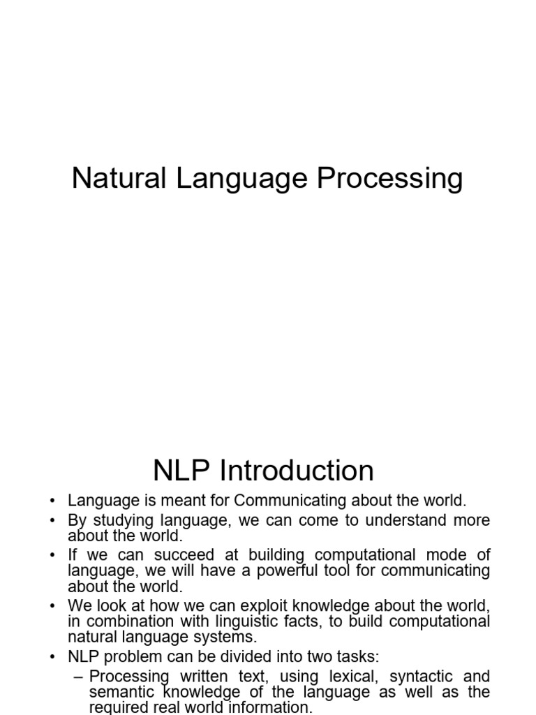 Natural Language Processing (NLP) | PDF | Parsing | Word