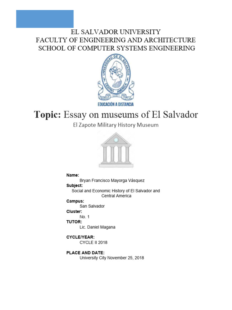 El Zapote Military History Museum Essay | PDF | El Salvador | Military