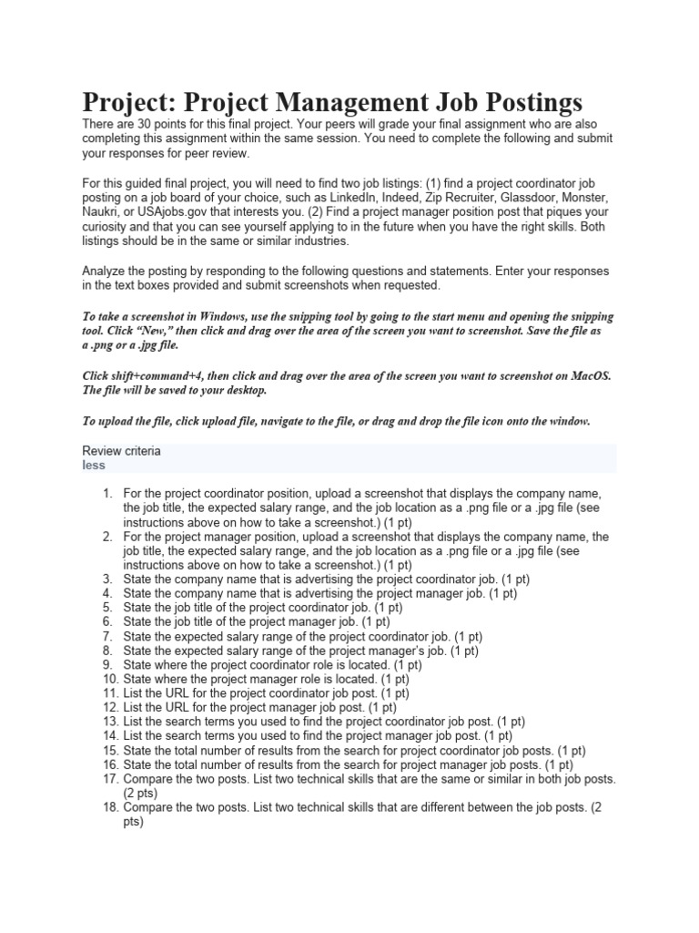 05 - Project Management Job Postings | PDF | Project Management ...