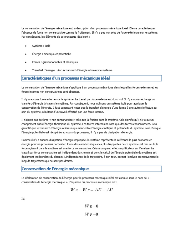Conservation de l'énergie mécanique | PDF | Friction | Grandeur physique