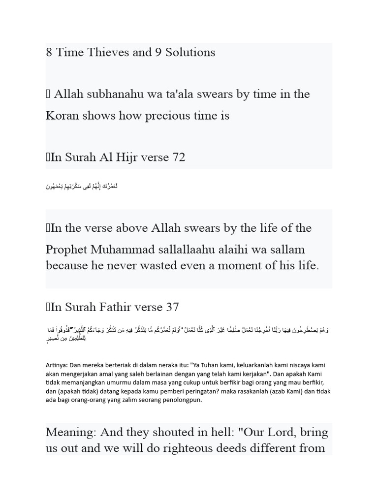 Time Thieves | PDF | God In Islam | Abrahamic Religions