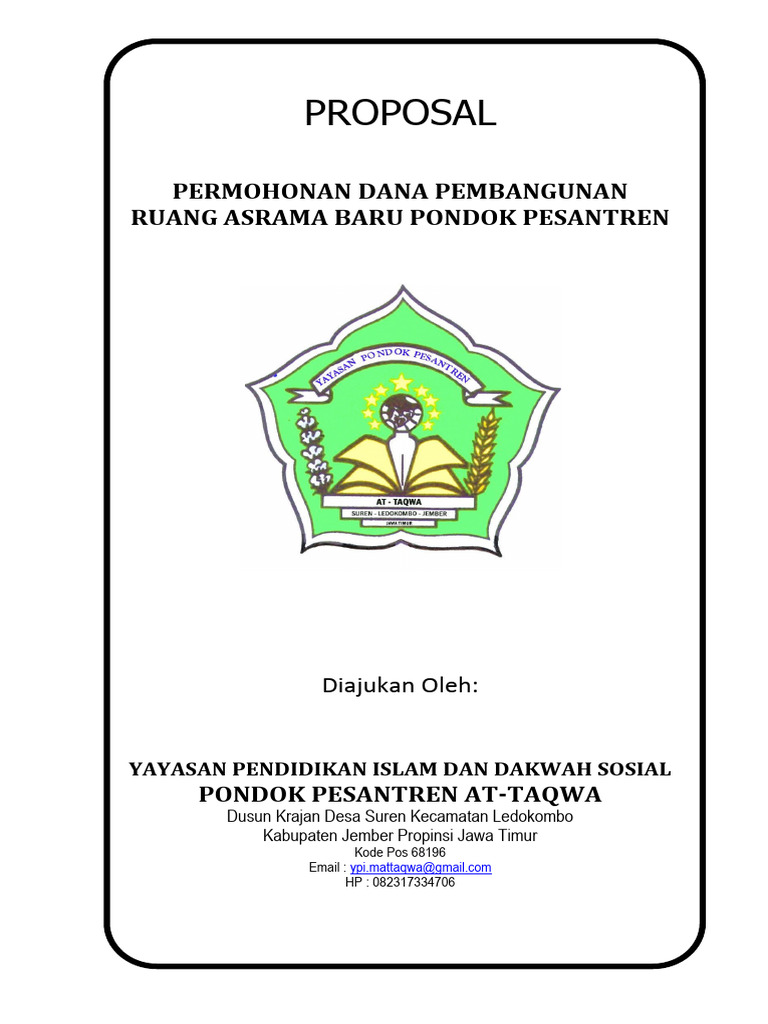Proposal Dana Asrama Pesantren | PDF