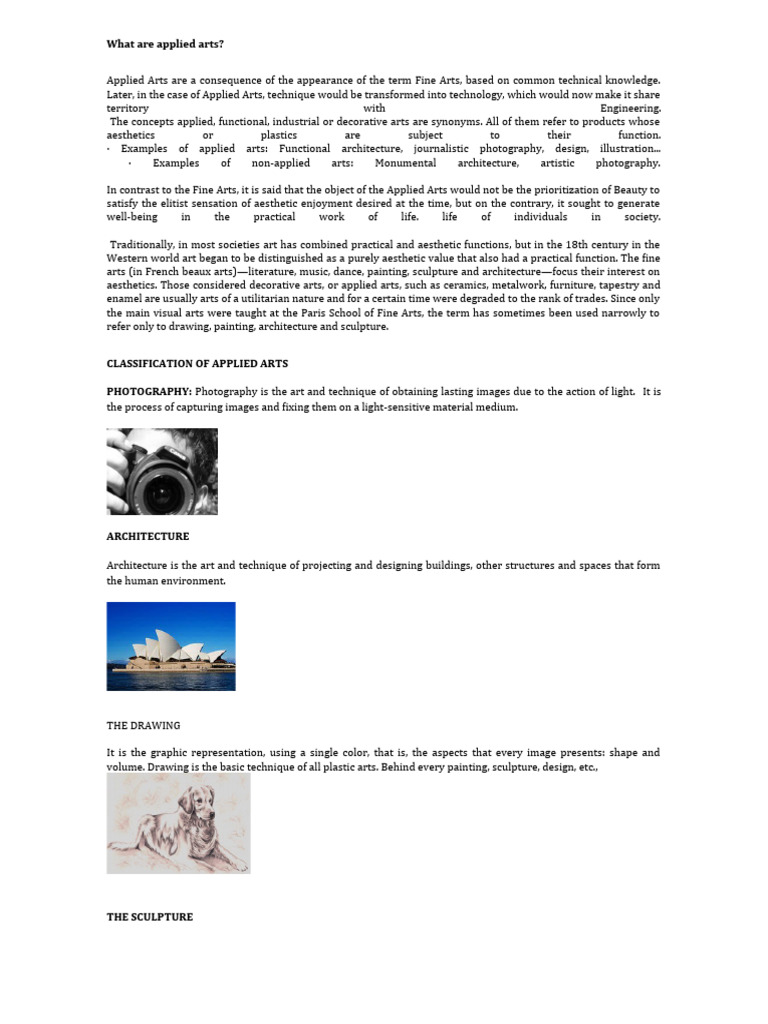 What Are Applied Arts? | PDF | The Arts | Fine Art