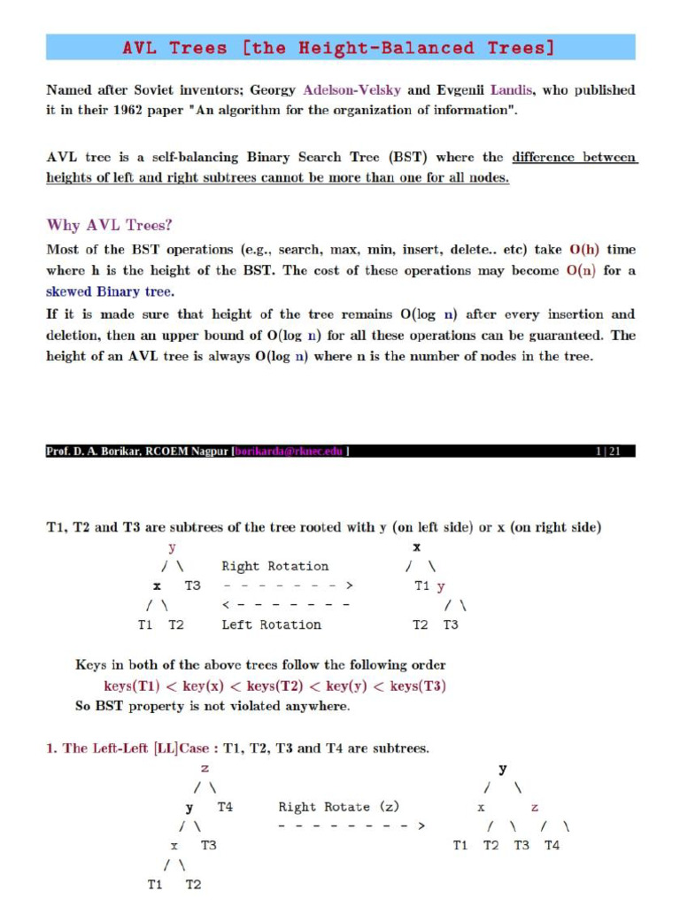 AVL Tree | PDF AVL Tree | PDF